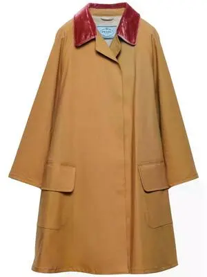 Prada Cotton Raincoat With Velvet Collar
