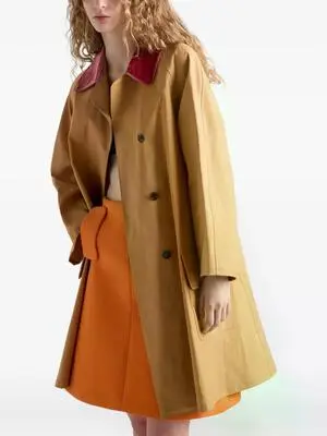 Prada Cotton Raincoat With Velvet Collar