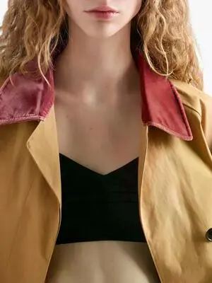 Prada Cotton Raincoat With Velvet Collar