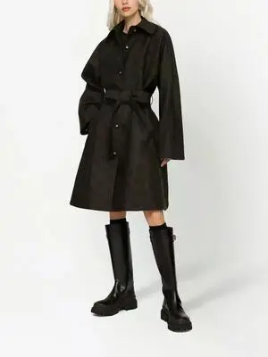 Dolce & Gabbana Dg Logo Jacquard Belted Trench Coat