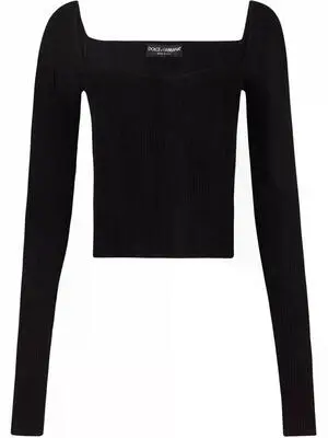 Dolce & Gabbana Ribbed-knit Square-neck Jumper