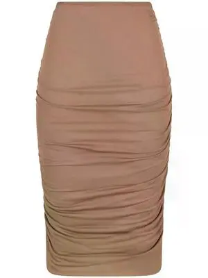 Dolce & Gabbana Ruched Stretch Midi Skirt