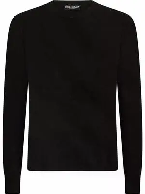 Dolce & Gabbana Dolce & Gabbana Black Cashmere Fine Knit Crew Neck Sweater Black