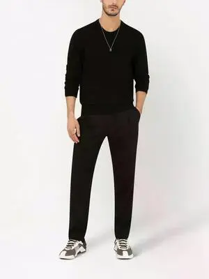 Dolce & Gabbana Cashmere Fine Knit Crew Neck Sweater - Black