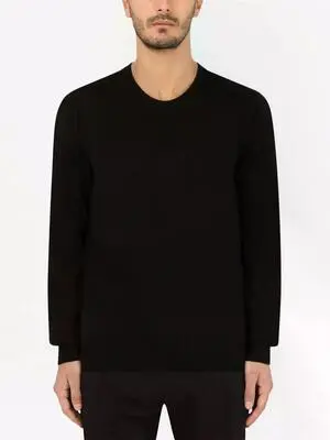 Dolce & Gabbana Cashmere Fine Knit Crew Neck Sweater - Black