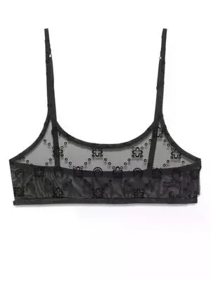 MARINE SERRE Moonogram Mesh Bra - Black