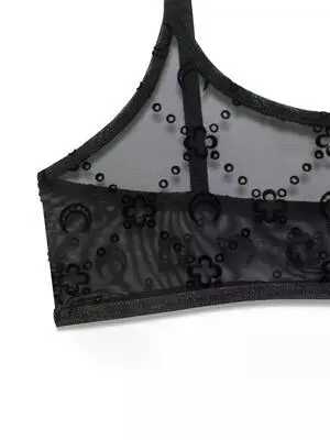 MARINE SERRE Moonogram Mesh Bra - Black