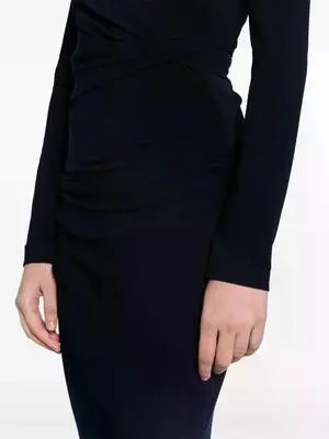 Talbot Runhof Draped Crepe Maxi Dress