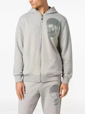 Philipp Plein Zip-up Skull-embellished Hoodie
