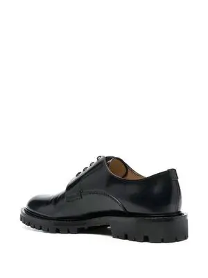 SCAROSSO Patent Calf Leather Derby Shoes