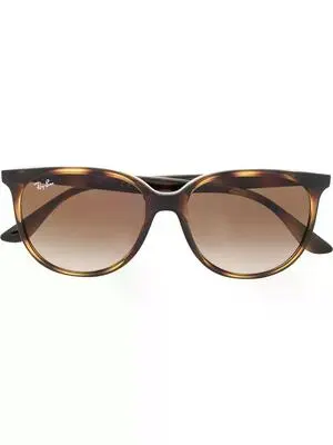 Ray-ban Tortoiseshell Effect Square Frame Sunglasses - Brown