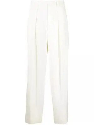 Brunello Cucinelli High-waisted Tailored Trousers - White