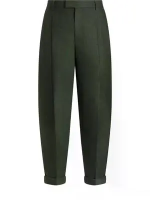 Dolce & Gabbana Dark Turn-up Hem Trousers - Green