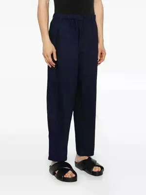 Yohji Yamamoto Slub-texture Trousers - Blue