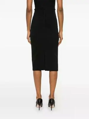 NISSA Button-detailed Midi Skirt - Black