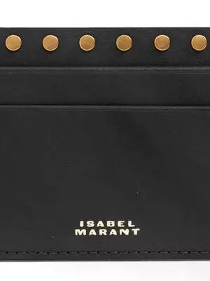 Isabel Marant Étoile Stud-embellished Card Holder - Black