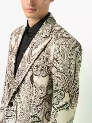 Philipp Plein Paisley-print Single-breasted Coat