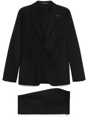 Tagliatore Brooch-detail Suit - Black