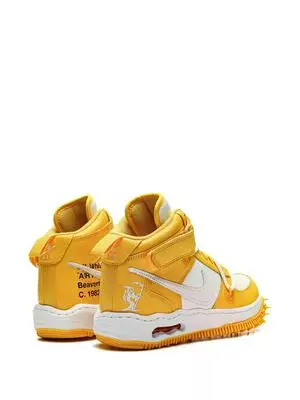 Nike Force 1 Mid Off-white Varsity Maize Sneakers - Yellow