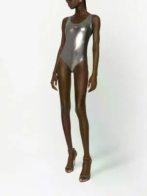 Dolce & Gabbana Foiled-effect Racer Swimsuit