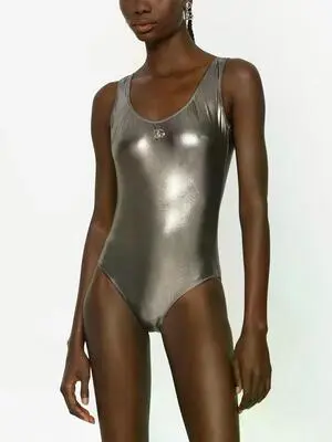 Dolce & Gabbana Foiled-effect Racer Swimsuit