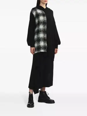 Y’s Panelled Check Pattern Hoodie