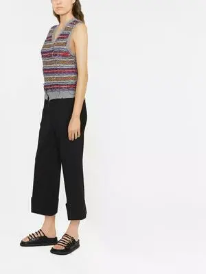 Dsquared2 Cropped Flare Trousers In Virgin Wool Blend
