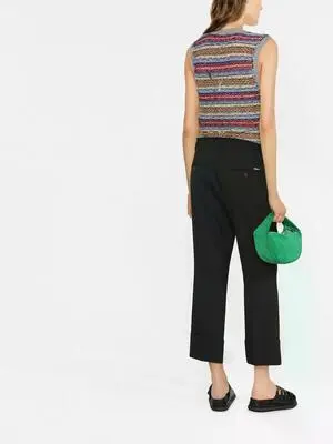 Dsquared2 Cropped Flare Trousers In Virgin Wool Blend
