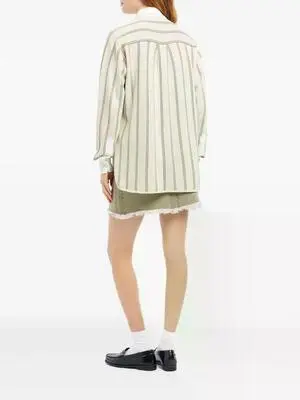 BARRIE Striped Shirt With Contrasting Collar And Embroidered Logo