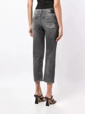 R13 Cropped Straight Leg Jeans
