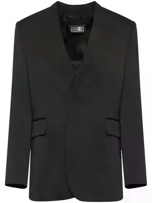MAISON MARGIELA Collarless Single-breasted Blazer - Black