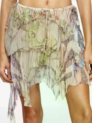 DIESEL® O-silla Mini Skirt With Abstract Print