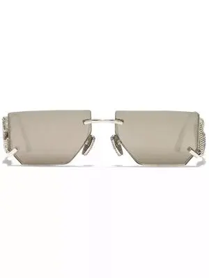 Dolce & Gabbana Embellished Square Frame Sunglasses - Silver