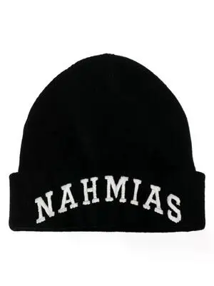 NAHMIAS Logo-embroidered Wool-cashmere Beanie - Black