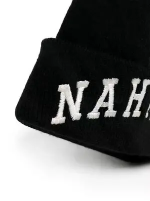 NAHMIAS Logo Embroidered Wool-cashmere Blend Beanie