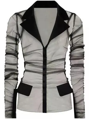 Dolce & Gabbana Tulle Panel Blazer - Black