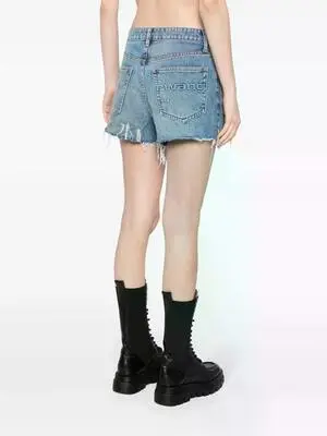 Alexander Wang Logo Embossed Denim Shorts