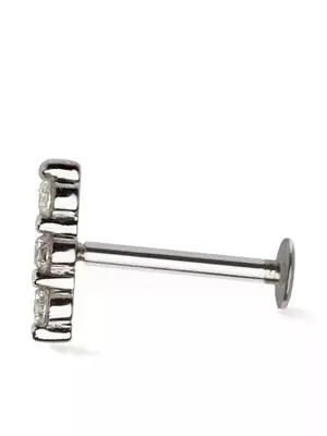LARK & BERRY 14kt White Gold Modernist Diamond Single Earring - Silver