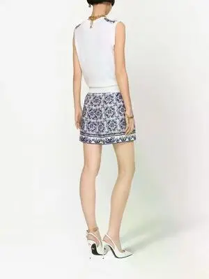 Dolce & Gabbana Majolica Print Silk Jumper