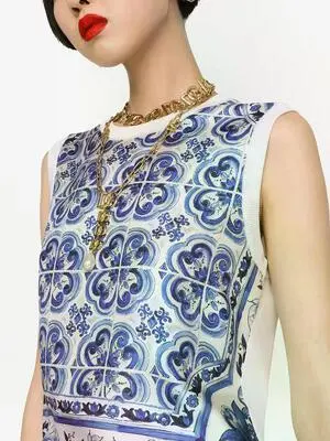 Dolce & Gabbana Majolica Print Silk Jumper