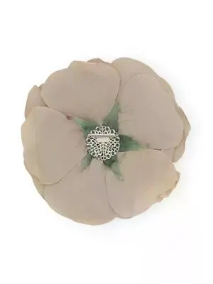 Dolce & Gabbana Floral Appliqué Brooch - Neutrals