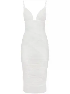 Dolce & Gabbana Draped Tulle Midi Dress
