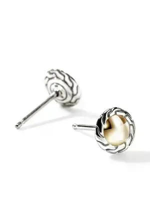 John Hardy 14kt Yellow Gold And Sterling Stud Earrings