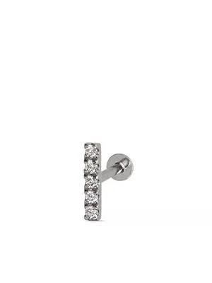 LARK & BERRY 14kt White Gold Modernist Diamond Single Stud Earring Silver