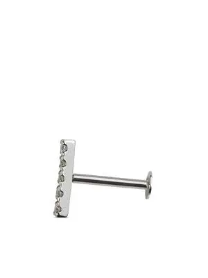 LARK & BERRY 14kt White Gold Modernist Diamond Single Stud Earring - Silver