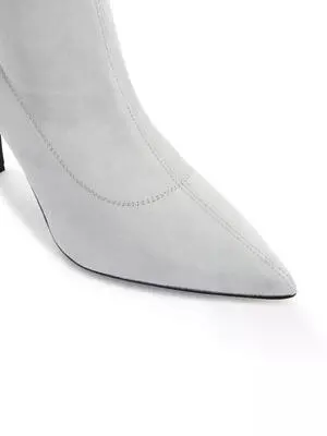 GIUSEPPE ZANOTTI Leather Suede Ankle Boots With Stud Detail - Grey