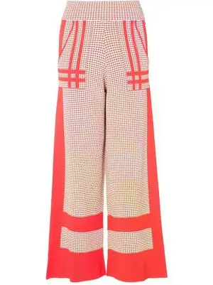 TEMPERLEY LONDON Orelie Houndstooth Knit Trousers - Red