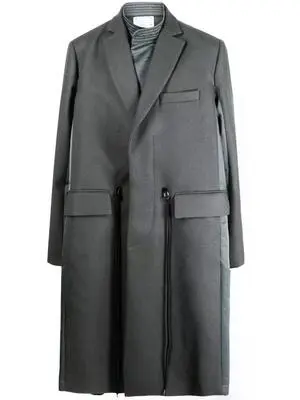 Sacai Drawstring Wool Trench Coat