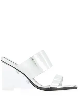 Alexander McQueen Tone Silk Wedge Platform Sandals - Silver