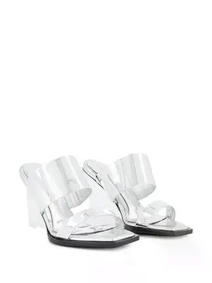 Alexander McQueen Tone Silk Wedge Platform Sandals - Silver
